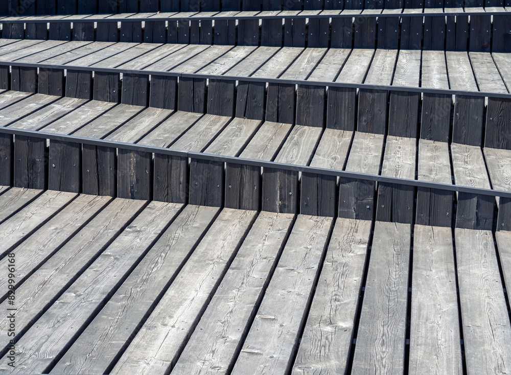 Wooden deck background. Floor and wall wood texture background. Seating ...