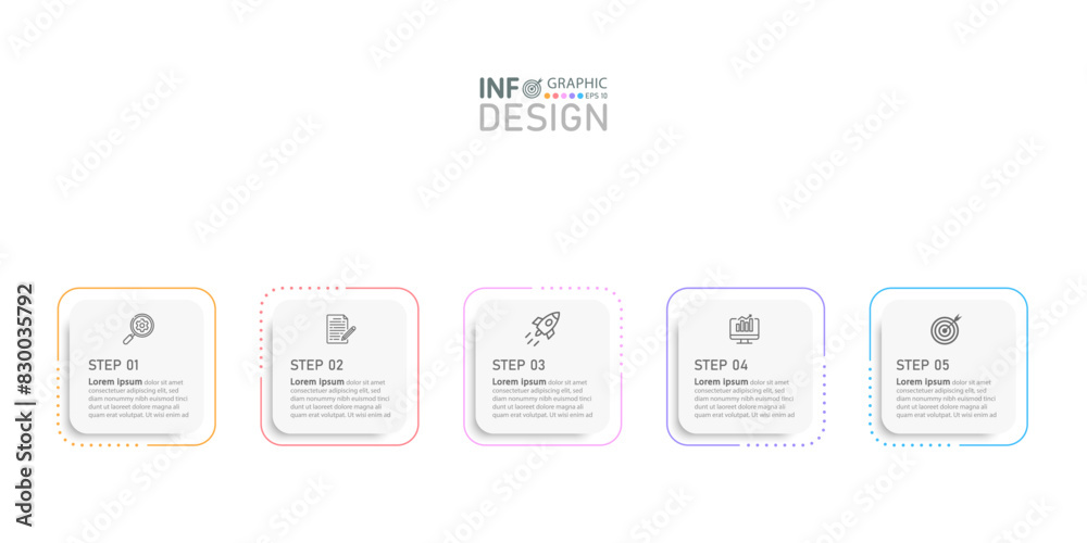 5 steps infographic. Vector illustration. Can be used for process ...