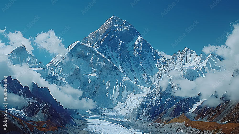 majestic image of K2 mountain towering peak rising majestically above ...