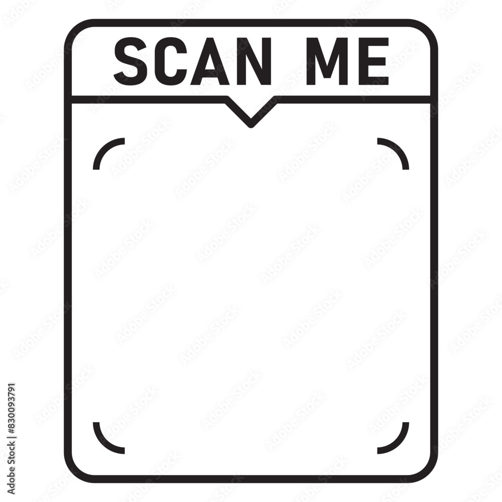 Scan me QR code blank frame. printable scan here sticker template for ...