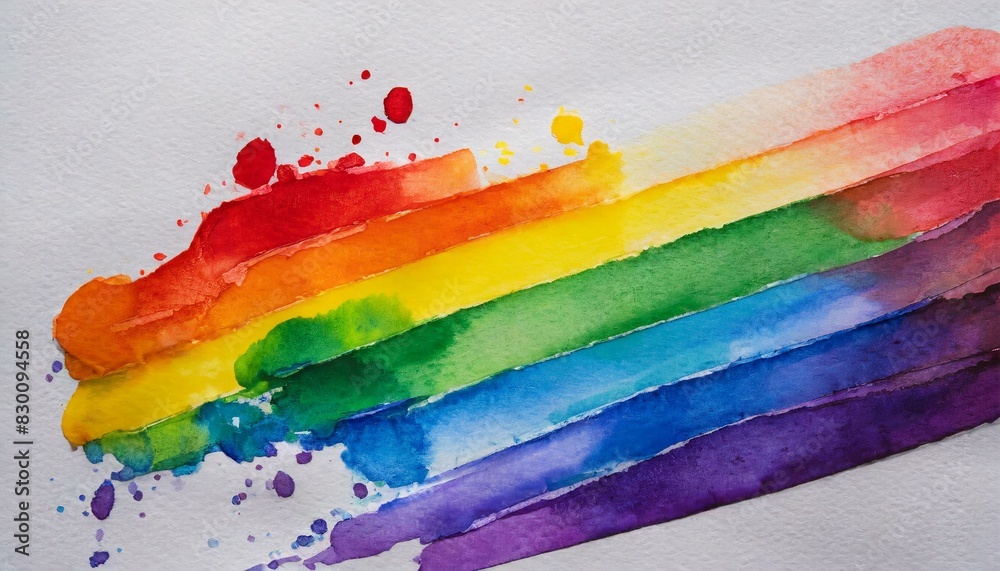 texture of watercolor splash stains with the colors of the lgbt flag on ...