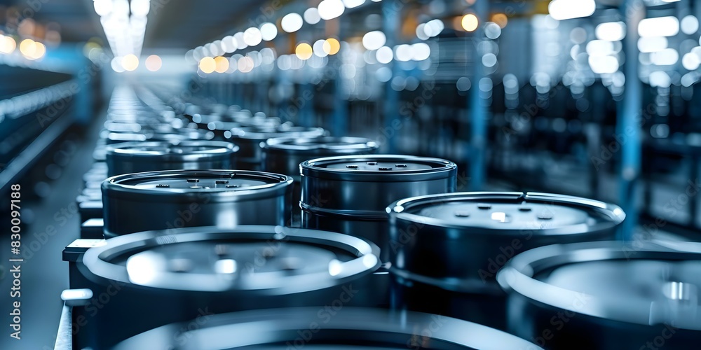 Equipment Used in a Lithium Battery Production Facility. Concept ...