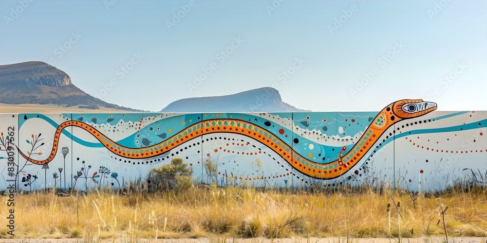 Dreamtime creation story of Australian Rainbow Serpent mountains rivers ...