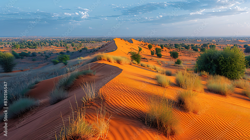 mesmerizing image of Thar Desert vast expanse of sand dune sparse ...