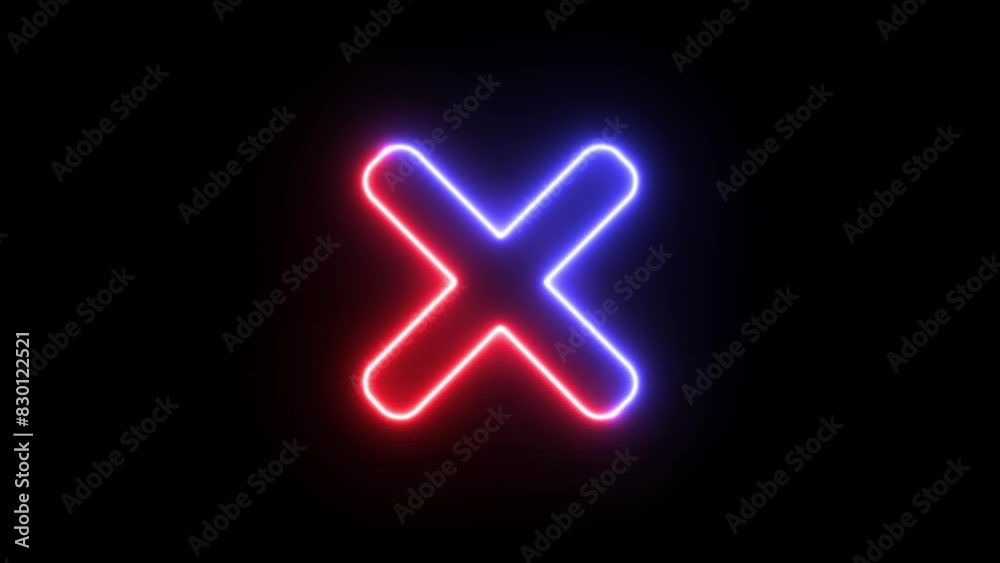 Glowing Neon Animated True and False symbols accept rejected for ...