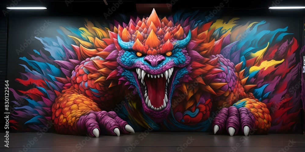Colorful monster images inspired by comics and games like Godzilla ...
