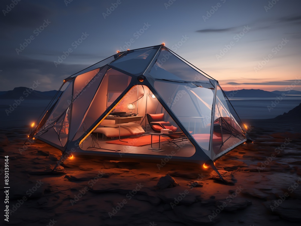 Visualize a blend of futuristic technologies seamlessly integrated into ...