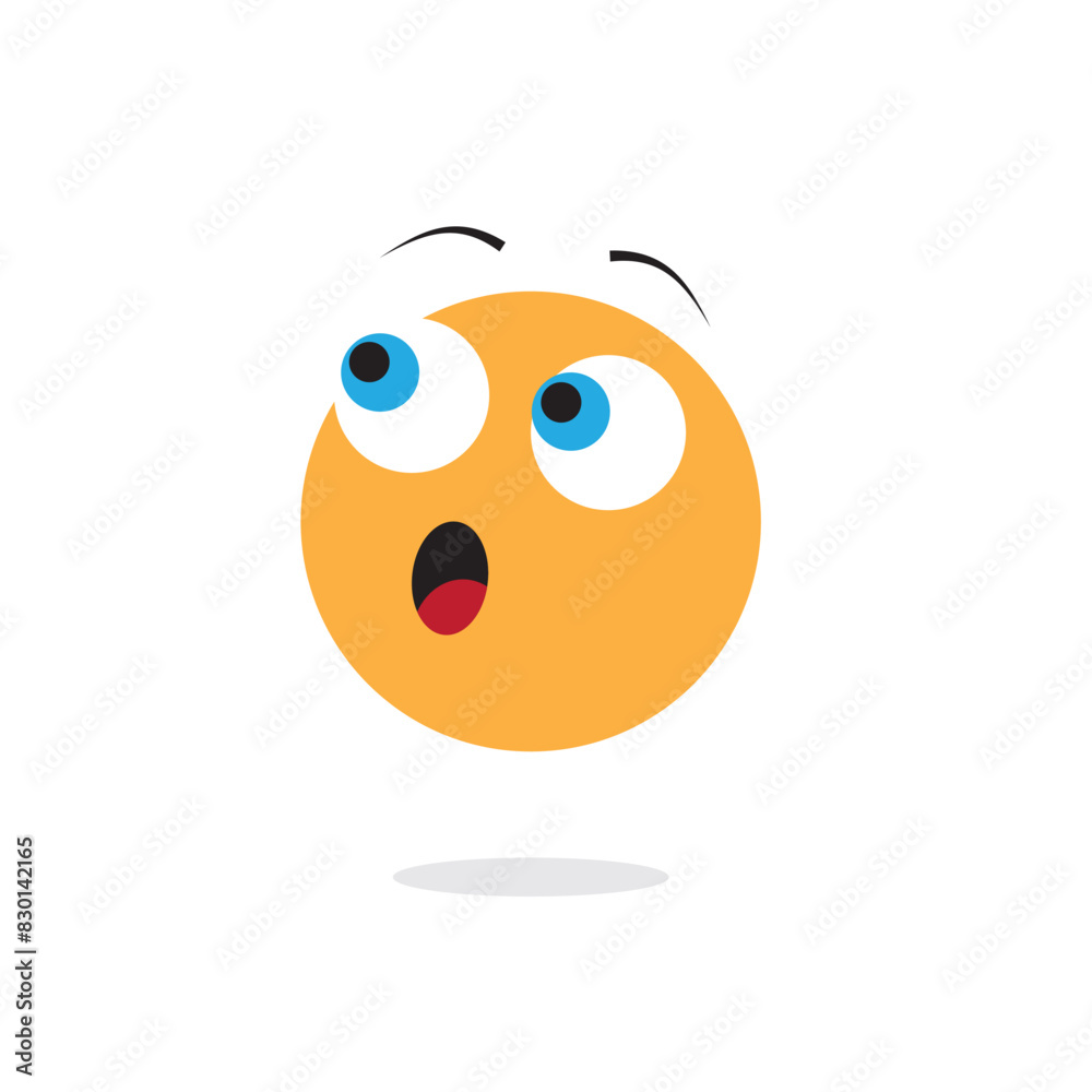 Wow emoji face. shocked surprised emoticon with open mouth , cute ...