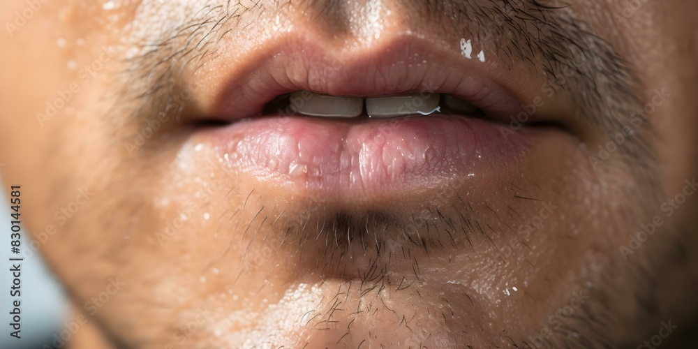 Man's Swollen Lower Lip After Bee Sting: An Allergic Reaction Captured ...