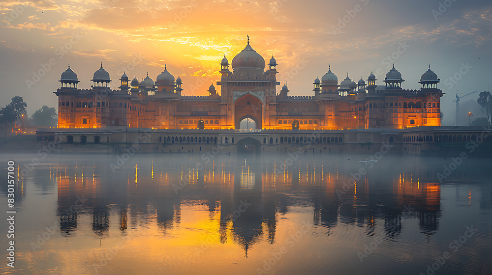captivating image of Lahore Fort imposing wall ornate palace reflecting ...