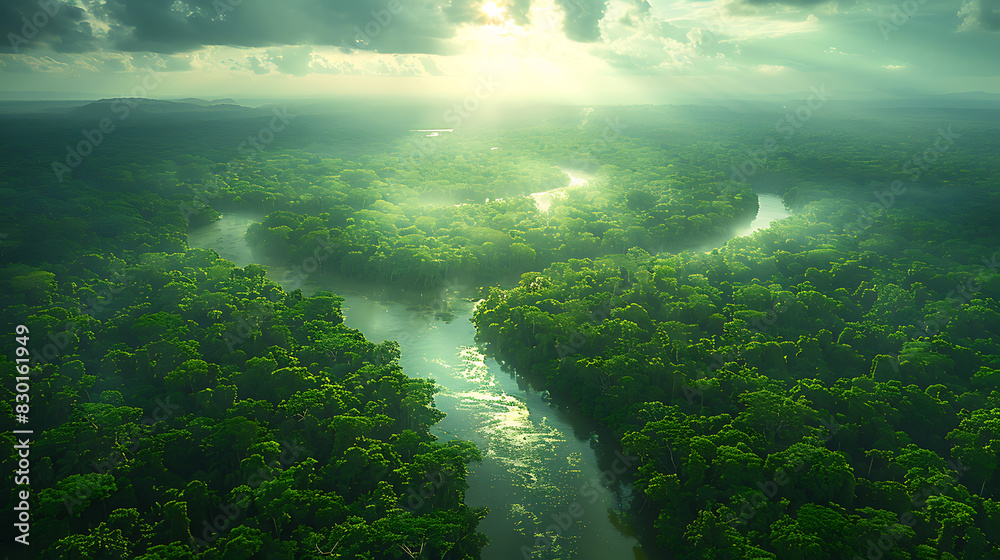 mesmerizing image of Amazon Rainforest lush green canopy stretching ...