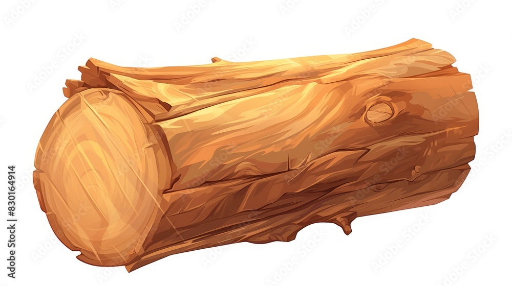 Icon depicting a wooden tree trunk Illustration of a cartoon wooden ...