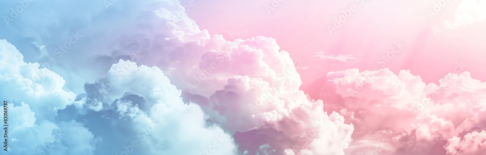 Cute pastel clouds, pastel sky background, dreamy, pink and blue, soft ...
