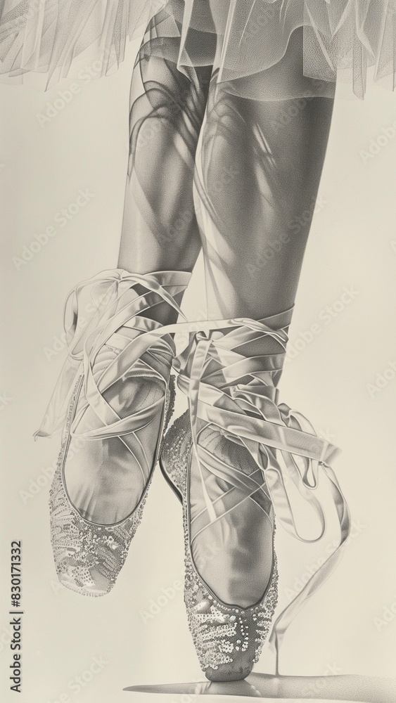 pencil sketch captures the essence of a ballerina's grace, as the ...