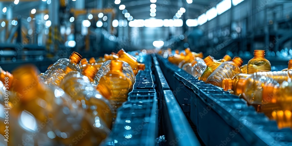 Glass bottles recycled at a facility to create a sustainable cycle ...
