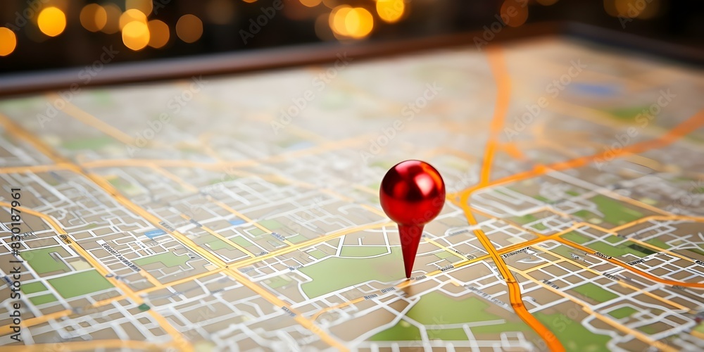 Symbolism of Red Location Pin on City Map for Identifying Travel ...