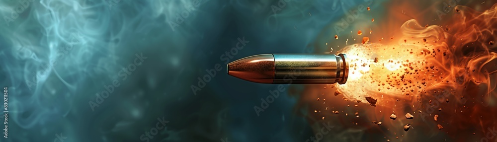 A bullet casing being ejected from a semi-automatic handgun, detailed ...