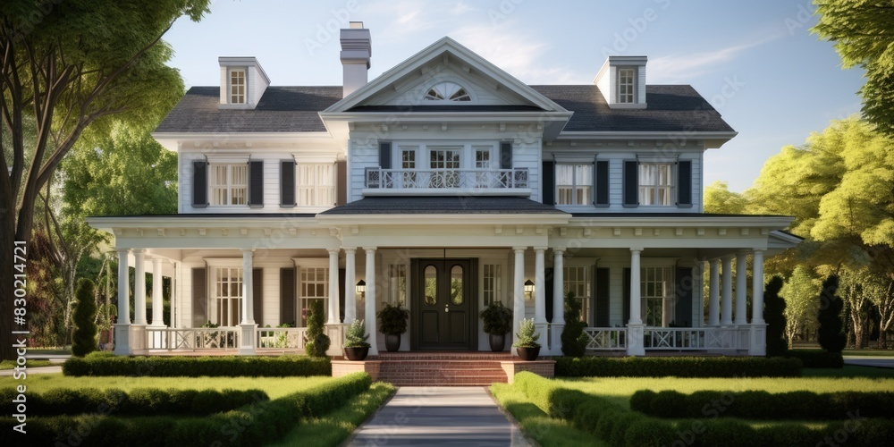 Colonial style American house. American classic home and house designs ...
