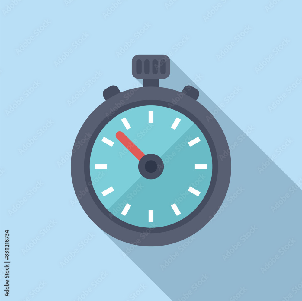 Poster Flat design illustration of a vintage stopwatch with shadow ...