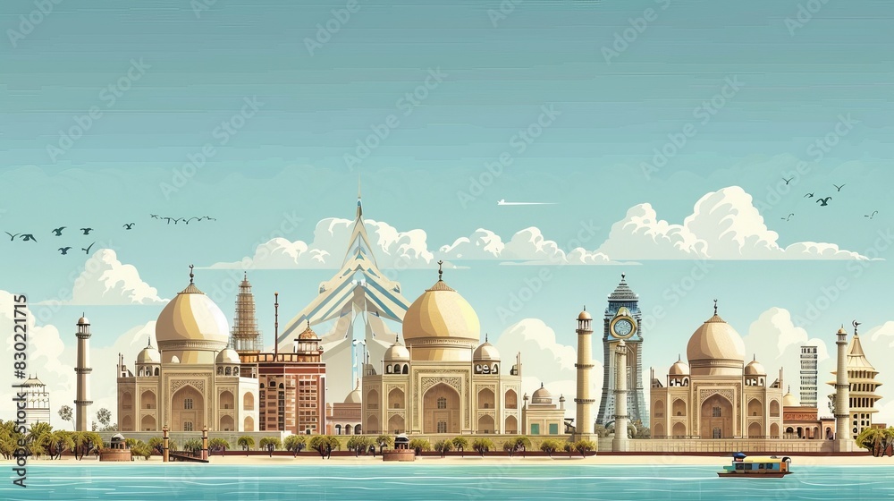 Architectural Landmarks: Iconic landmarks from around the world, such ...