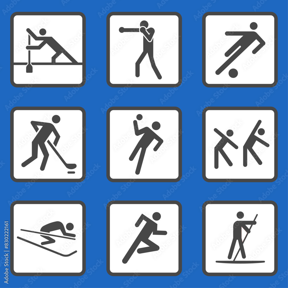 Plakát COLLECTION OF VECTOR SPORT PICTOGRAMS ICONS OF LINE EDITABLE ...