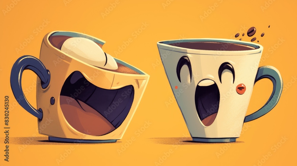 Meet our charming retro cartoon character the hilarious coffee cup ...