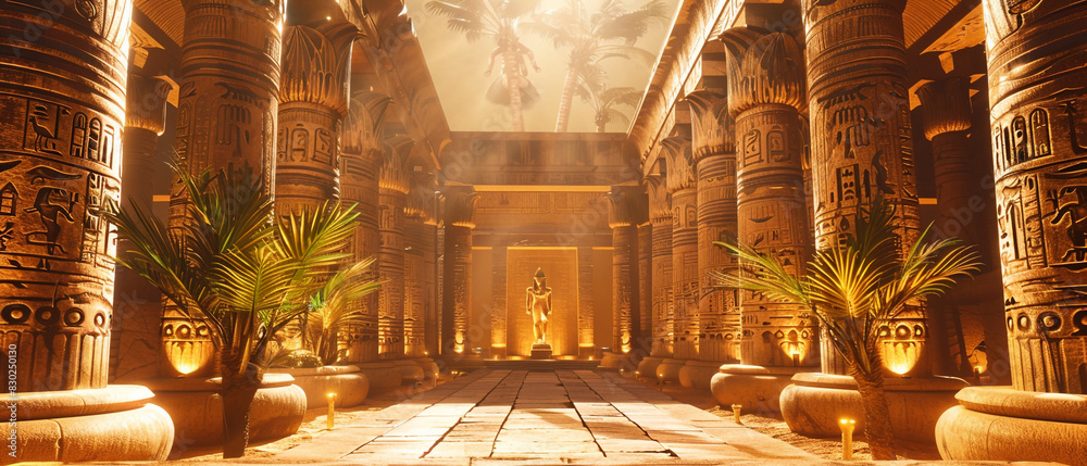 Inside of an ancient Egyptian pyramid. Secret tomb of an Egyptian ...