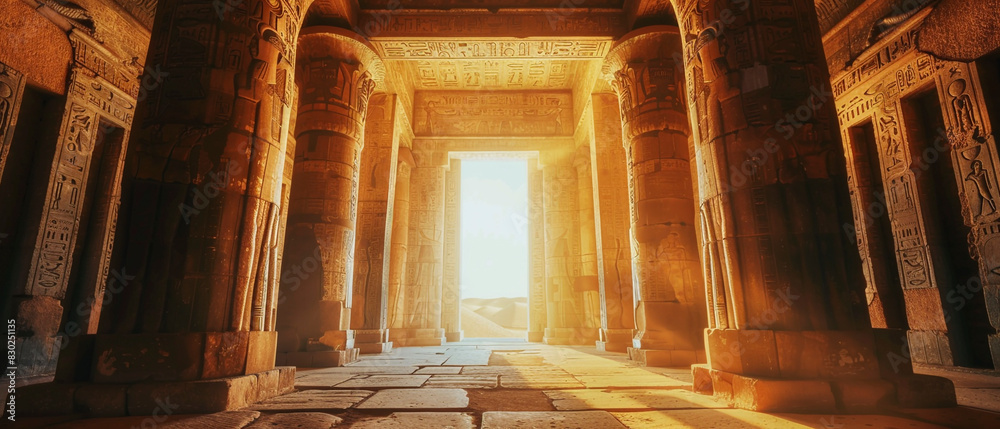 Inside of an ancient Egyptian pyramid. Secret tomb of an Egyptian ...