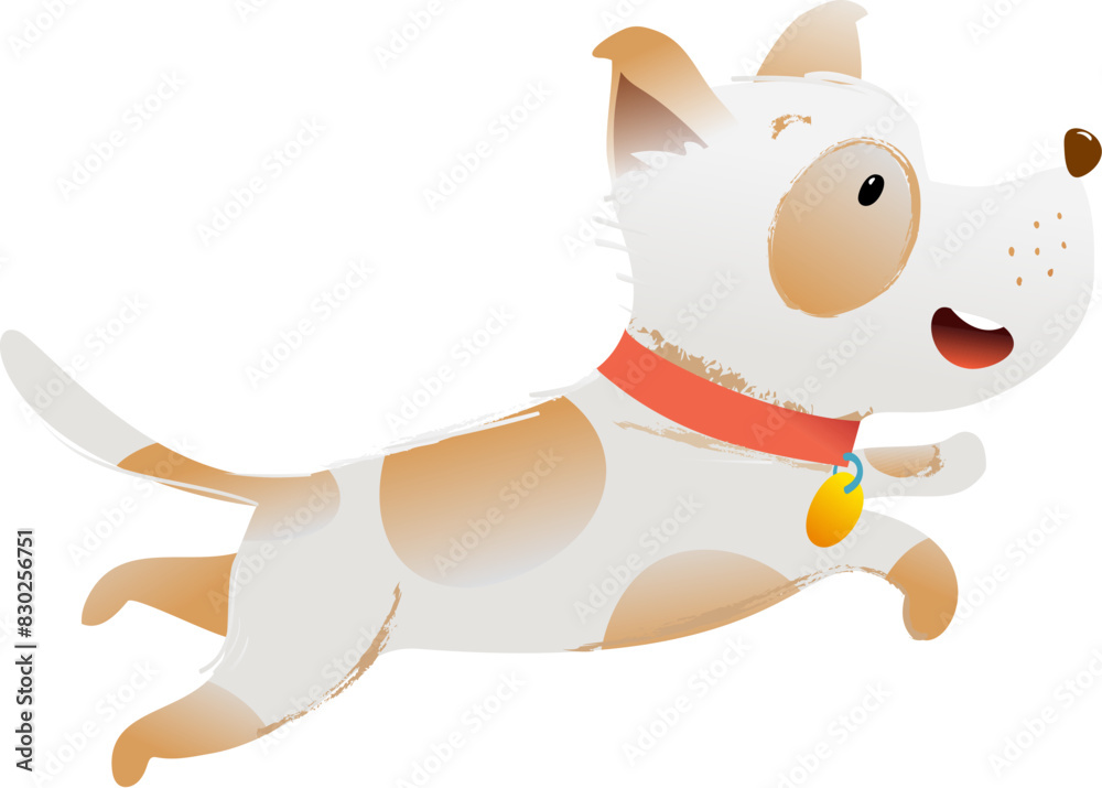 Cute little puppy dog running and jumping, happy joyful pup. Adorable ...