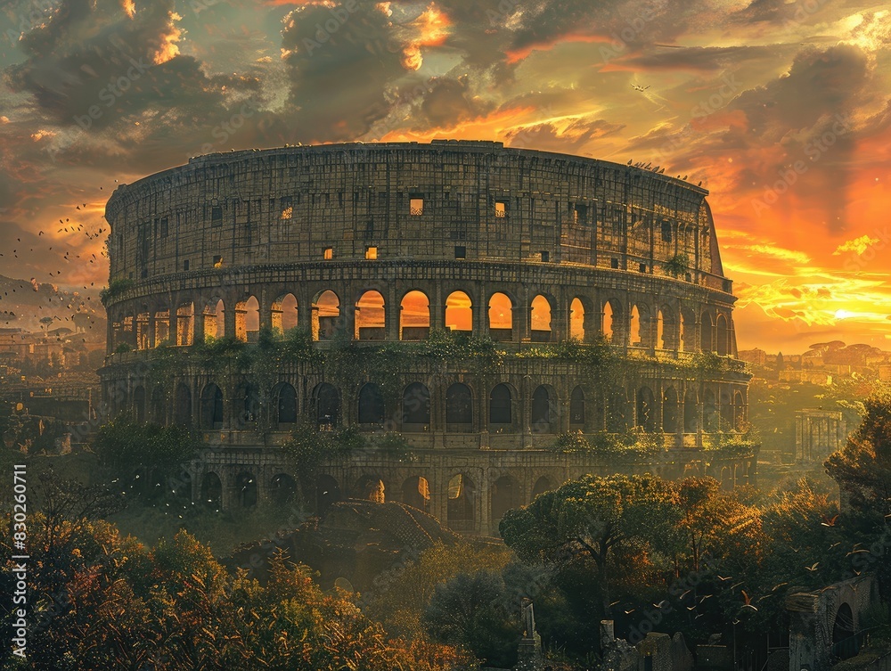 A crumbling standing as a silent monument to a once-great civilization ...