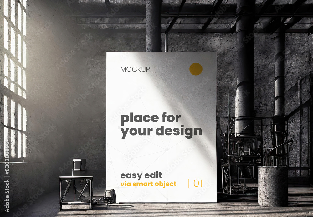 Deposit Indutrial Factory Poster Frame Mockup 02 Generative Ai Stock ...