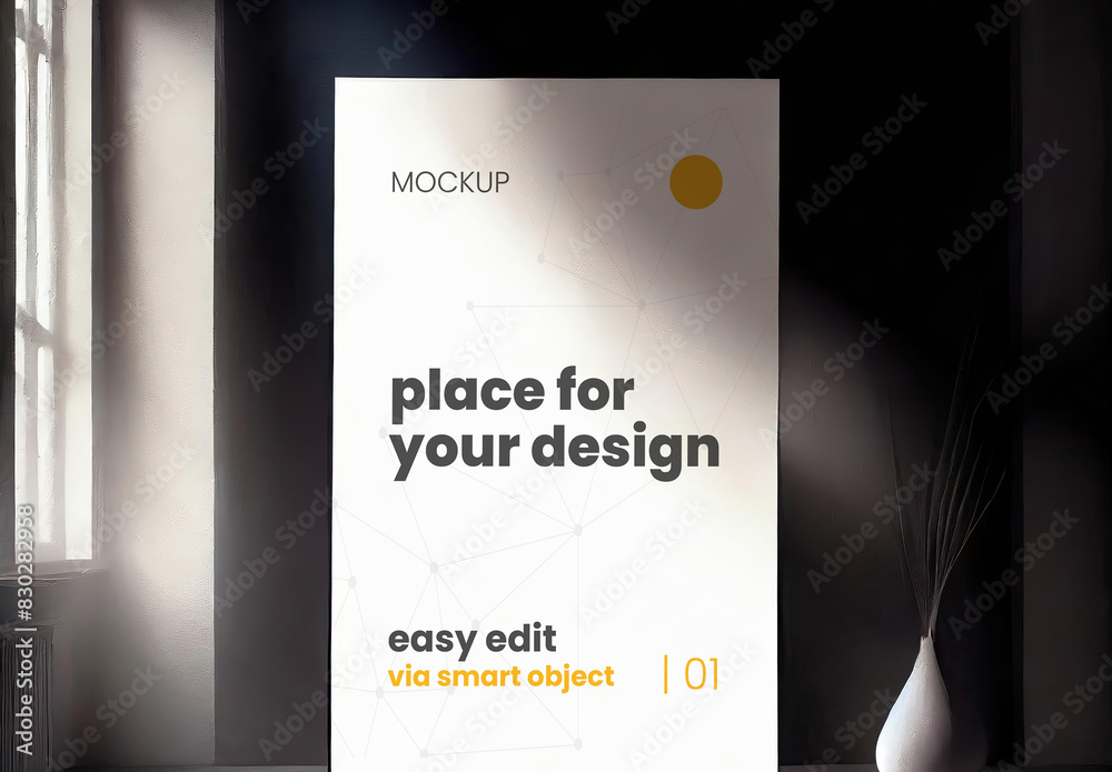 Dreamy Simple Vertical Poster Mockup Generative Ai Stock Template ...