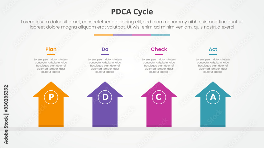 PDCA plan do check act framework infographic concept for slide ...