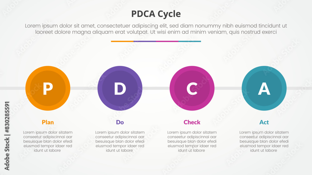 PDCA plan do check act framework infographic concept for slide ...