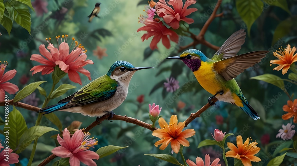 birds and nature background and wallpaper Stock Illustration | Adobe Stock