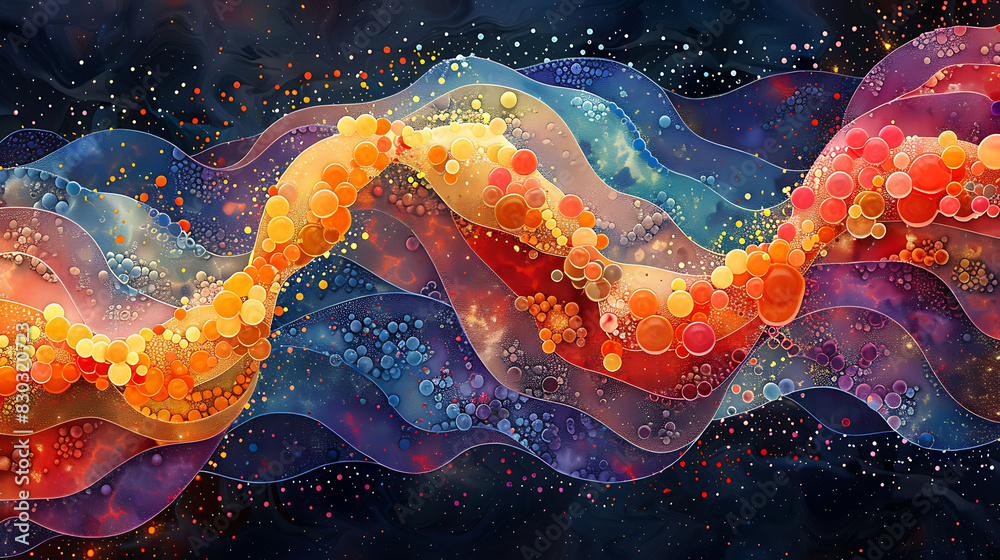 Abstract art inspired the molecular structure of DNA showcasing its ...