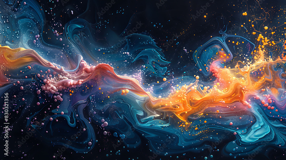 Abstract art inspired the principles of chemical equilibrium depicting ...