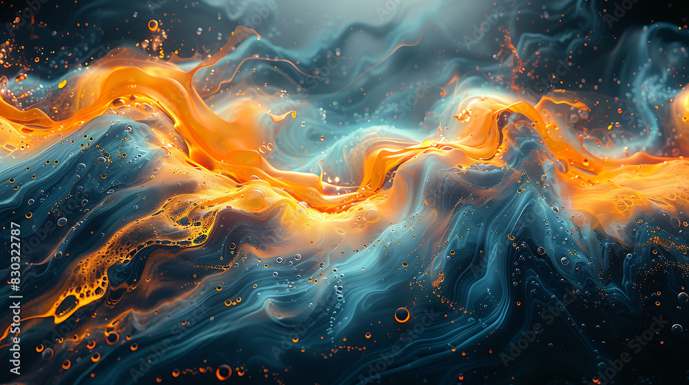 Abstract art of chemical reaction involving combustion showcasing the ...