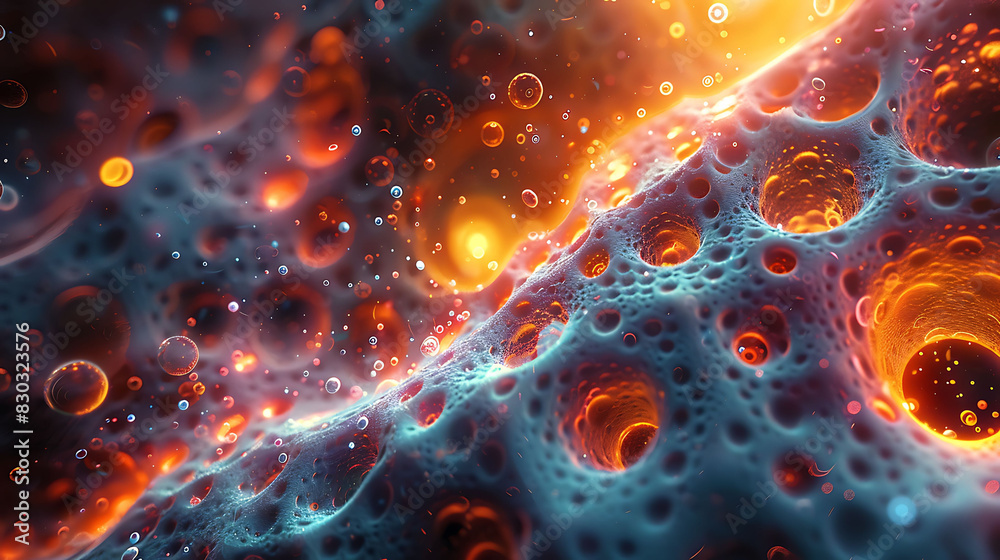 Abstract art representing biogenesis versus abiogenesis theories ...