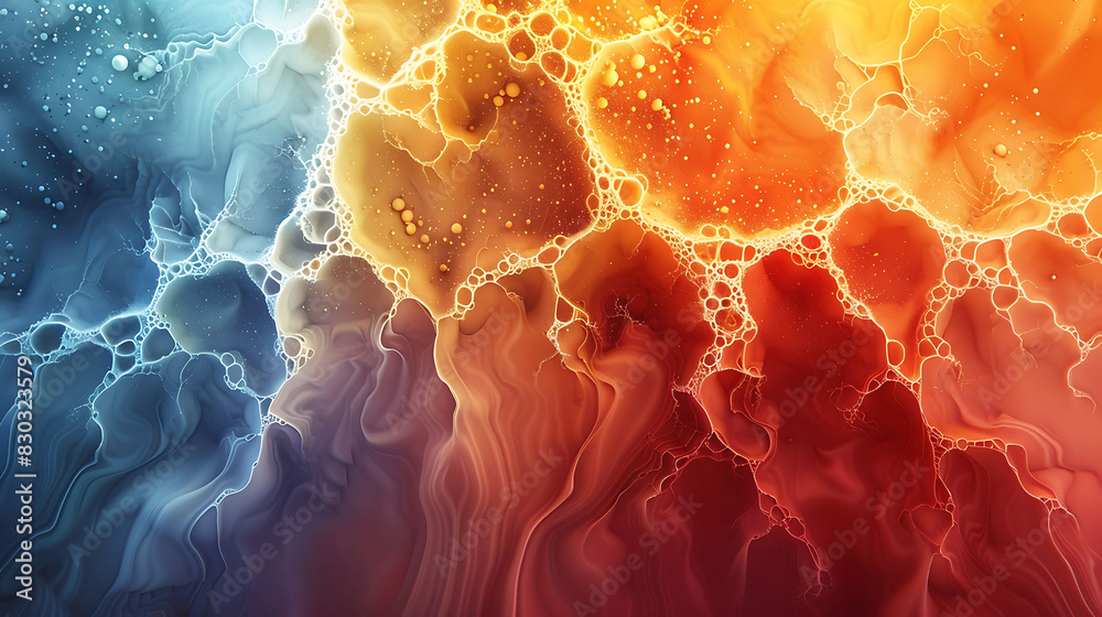 Abstract art representing biogenesis versus abiogenesis theories ...