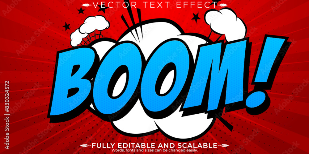 Comic book text effect, editable cartoon and pop art text style Stock ...