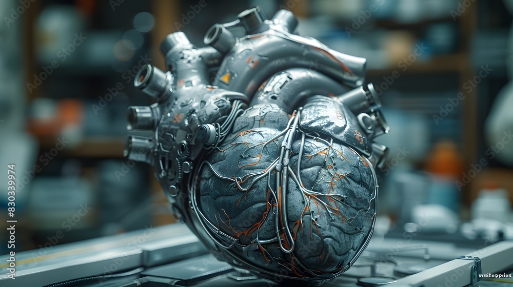 3D model of a heart made of shiny material. Perhaps in the future ...