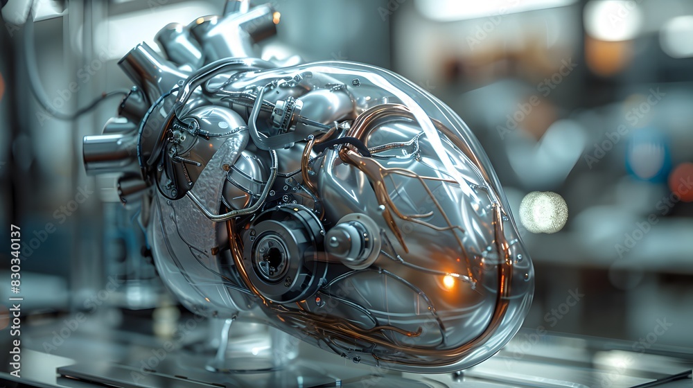 3D model of a heart made of shiny material. Perhaps in the future ...