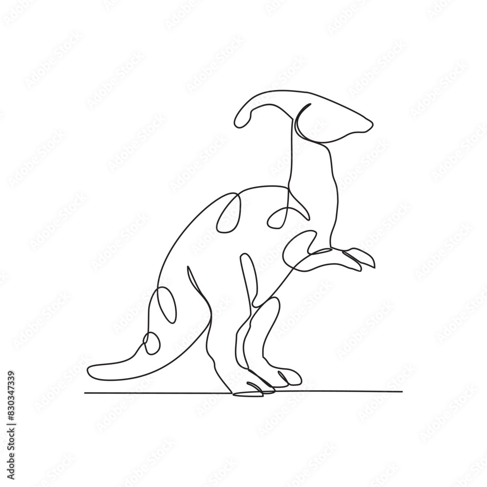 One continuous line drawing of Dinosaurs vector illustration. Dinosaurs ...