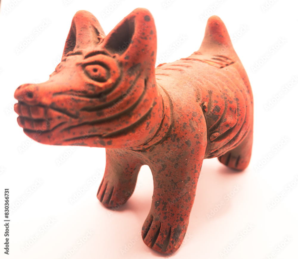Pre-Hispanic instrument of Mexico, Tlapitzalli: mud flute, dog-shaped ...
