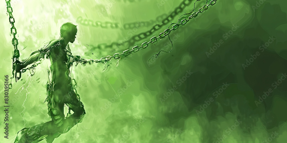 Change (Green): A figure breaking chains, symbolizing the desire for ...