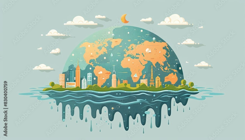 Create a visual representation of the global water scarcity issue Stock ...