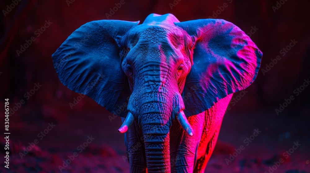 Neon Zoo Animals Elephant: A photo of an elephant in a zoo Stock ...