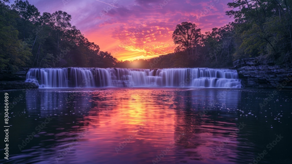 Sunset Sunrise Waterfall: Neon photos showcasing the beauty of sunrise ...