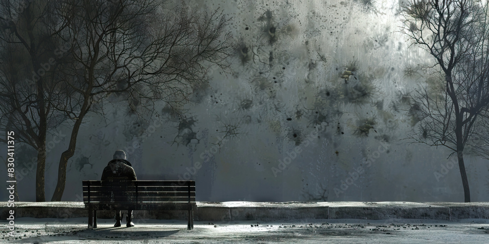 Emptiness (Warm White): The same figure, now seemingly shrouded in a ...